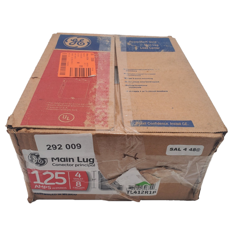 GE 125 Amp 4-Space 8-Circuit Outdoor Main Lug Circuit Breaker Panel ...