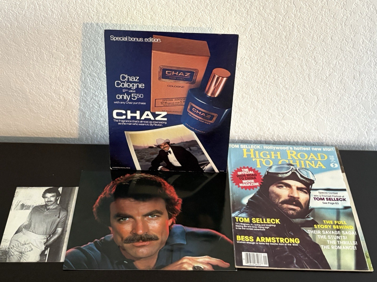 1981 Tom Selleck store display self standing ad advertisement for CHAZ ...
