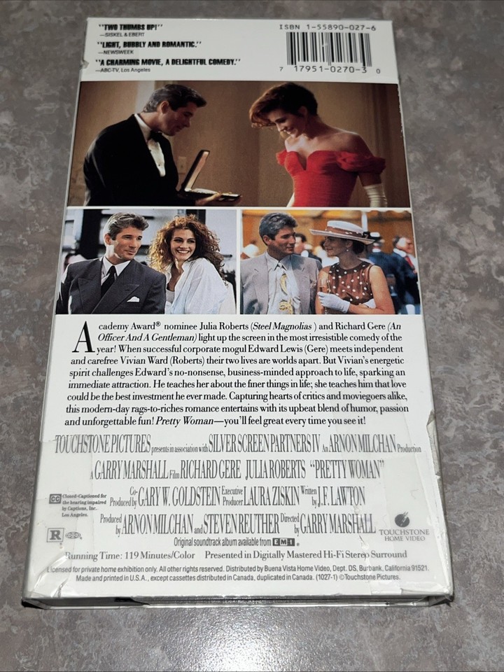 Pretty Woman VHS 1990 Touchstone Julia Roberts Richard Gere ***TESTED ...