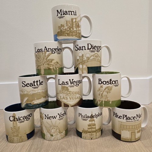 Starbucks City Mug Global Icon Major Cities 10 Mugs New York Chicago LA ...