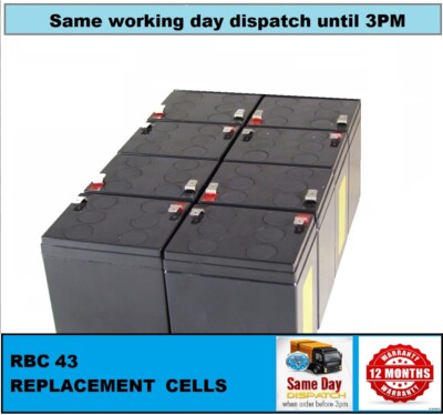 New Battery kit, to rebuild RBC43 Brand new cells (use existing leads ...