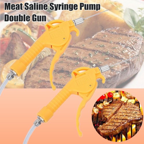 Meat Injector Gun Pump with Hose, Stainless Steel Electric Marinade ...