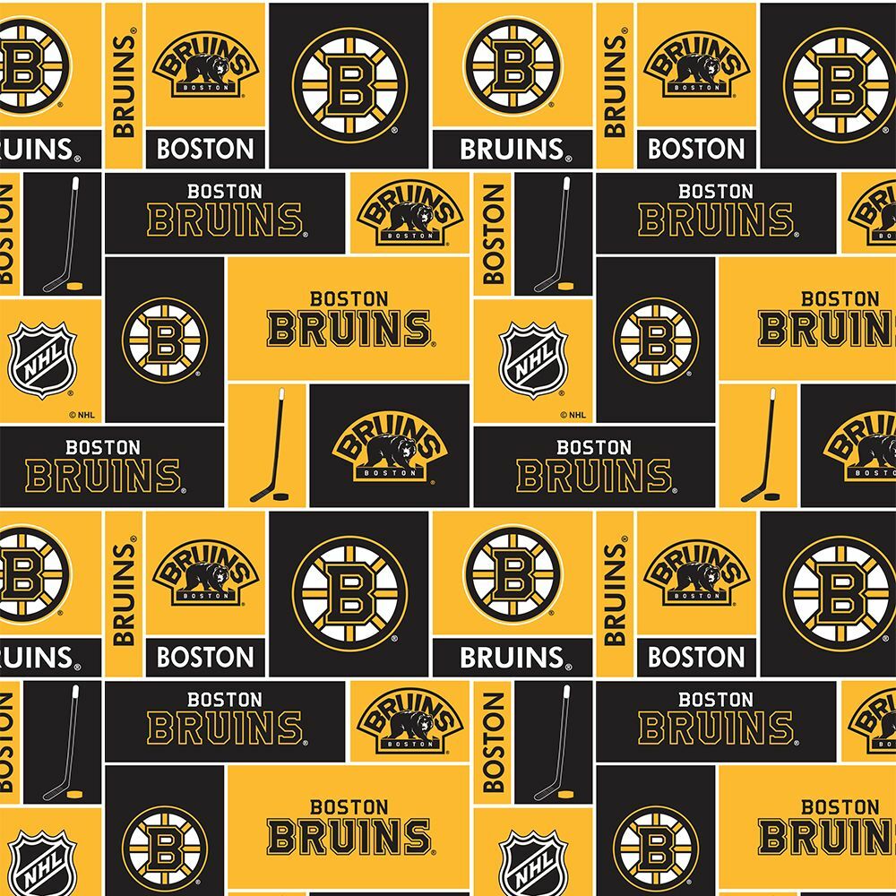 Boston Bruins Cotton Fabric Box Design-NHL Cotton Fabric By The Yard | eBay