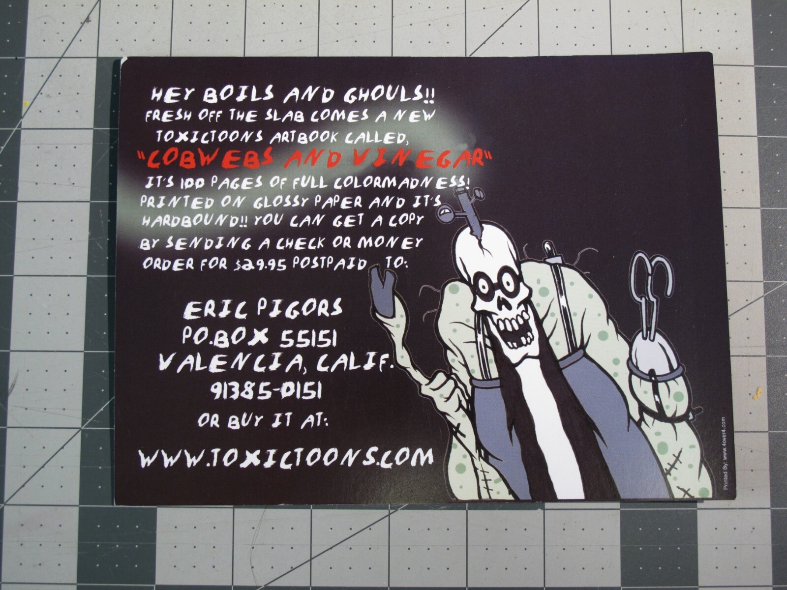vtg 2000s Cobwebs and Vinegar Eric Pigors art show flyer card SUR7 ...
