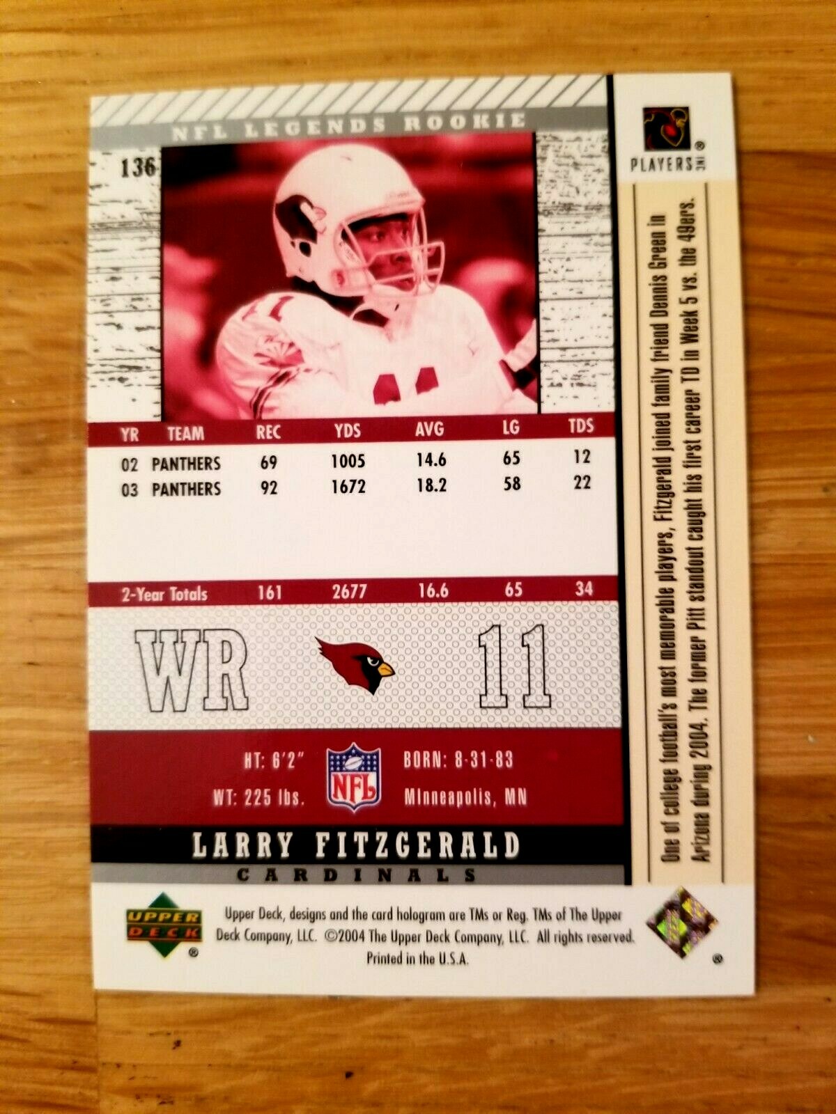 Larry Fitzgerald Rookie Card 2004 Upper Deck Factory #522/650 Nm+ | eBay