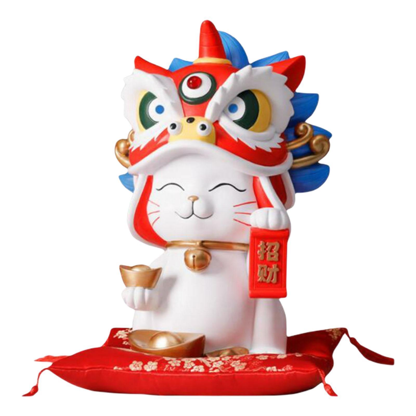 Creative Lucky Cat Ornaments Statue Figurines Decoration Charms Resin ...