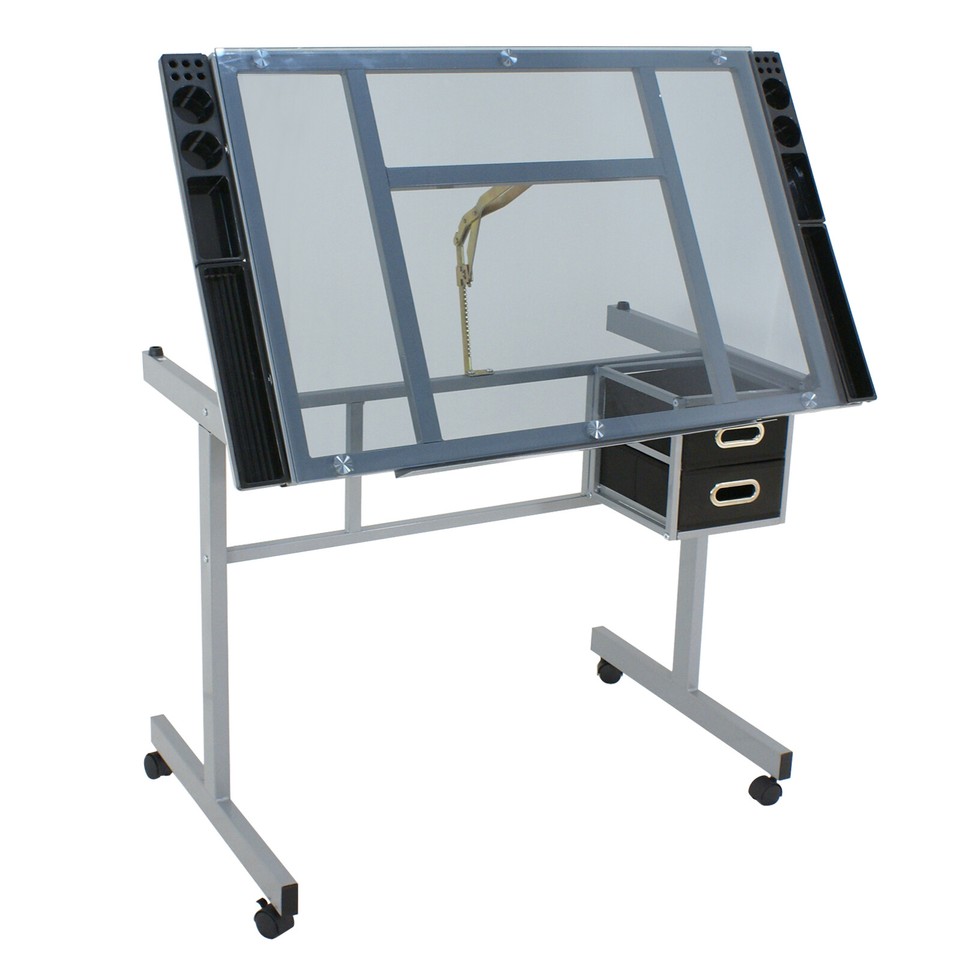 Drafting Table Artist Drawing Table Adjustable Craft Table w/Drawers ...