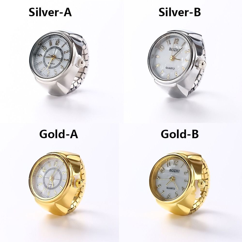 Ring Watch Digital Watch Round Quartz Finger Rings Elastic Stretchy ...