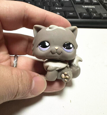LPS 973 Gray Persian Cat Purple Eyes Hungriest Toy Figure Loose New | eBay
