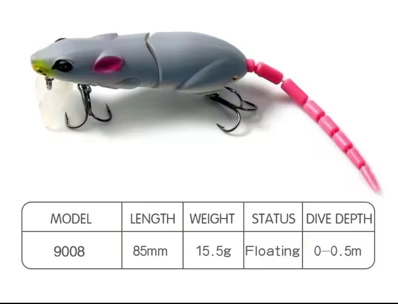 New Jointed Topwater Rat Mouse Fishing Lure Bass Bait | eBay