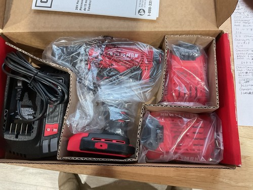 Craftsman 1/2 20 V Driver Drill Includes 2 Batteries Charger CMCD701C2 ...