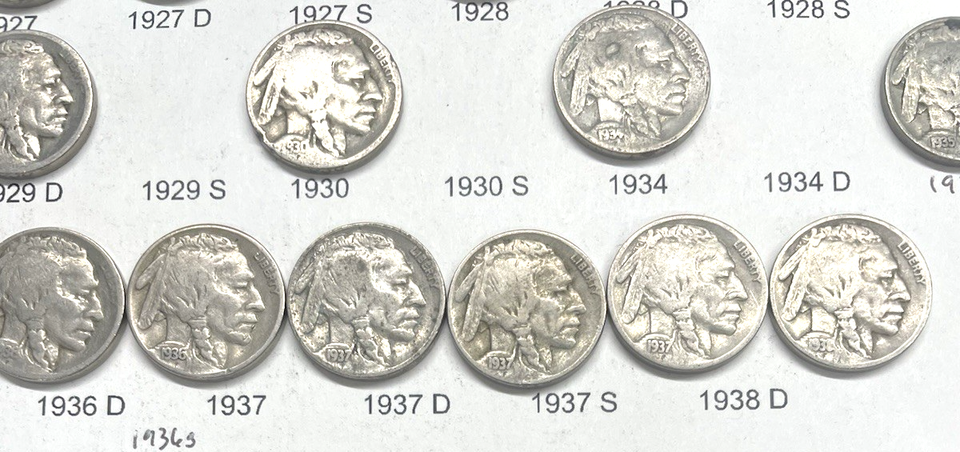 1913 to 1938 Buffalo Nickel 5 Cent 25 Coin Lot From OLD Estate ...