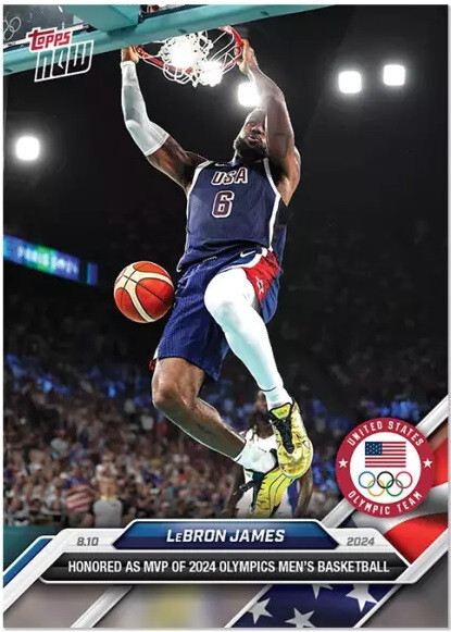 Lebron James - 2024 Topps Now Olympics Gold Medal Team MVP #30 Team USA ...
