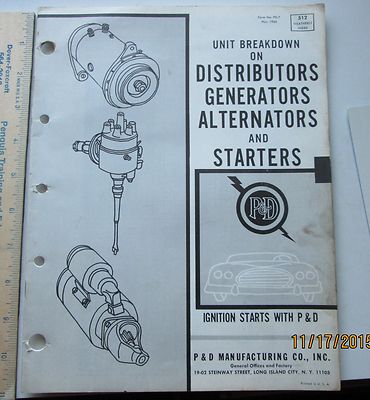 p&d unit breakdown distributors generators alternators and starters ...