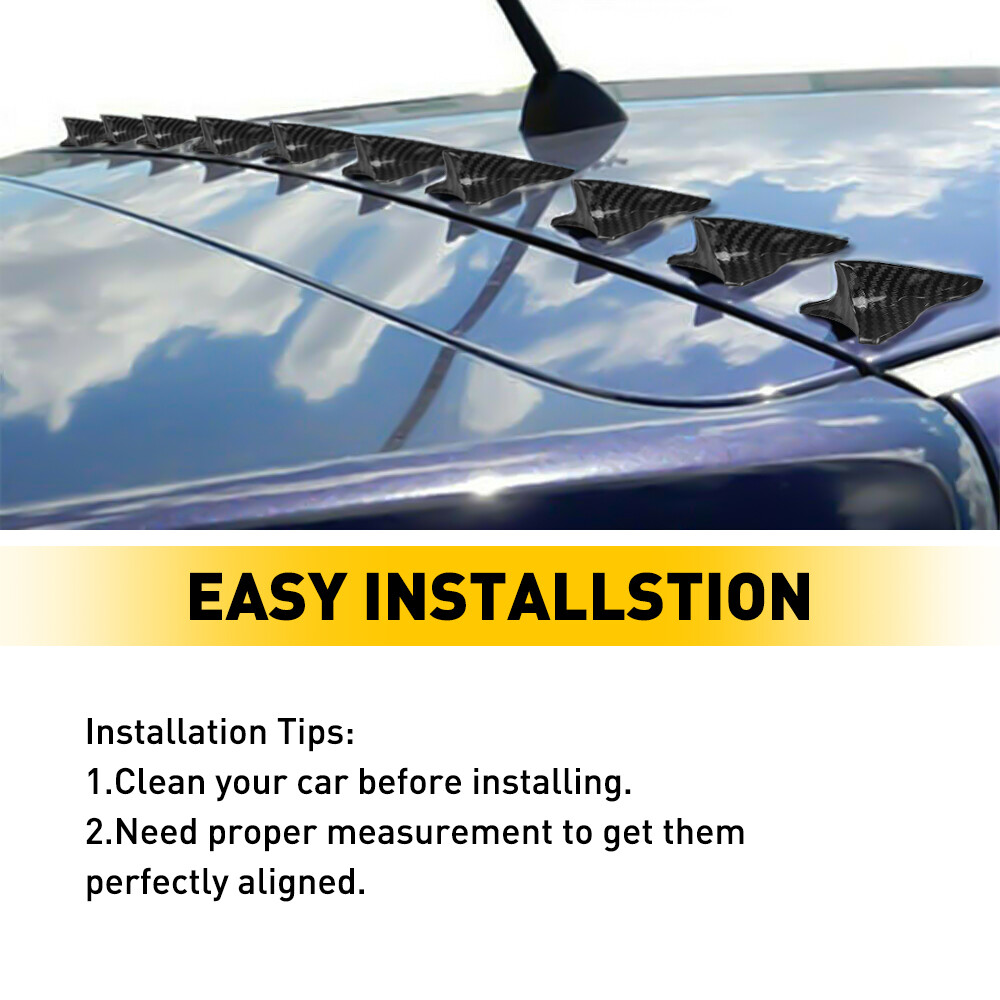 20X Car Accessori Carbon Fiber Shark Fin Diffuser Vortex Spoiler ...
