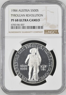 1984 Austria Silver 500 Schilling Tyrolean Revolution - NGC PF 68 UC | eBay