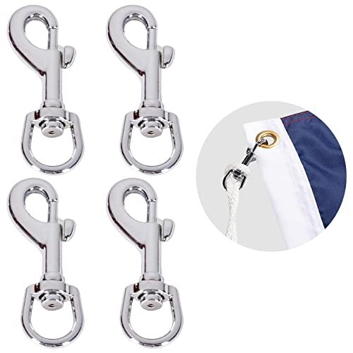 NQ Flag Swivel Snap Clips - Heavy Duty Metal Flag Snaps Hooks with ...