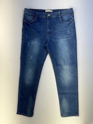 Stitches and rivets jeans size 40 men 40x31 blue dark wash distressed ...