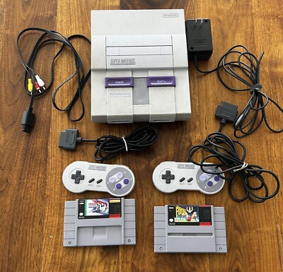 Super Nintendo SNES System Console Bundle With 2 Games Tested Working ...