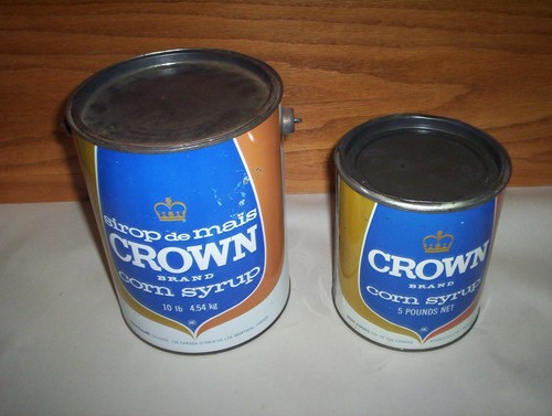 2 Crown Brand Corn Syrup Tin Cans 5LB & 10LB Lot Starch Co. Best Foods ...