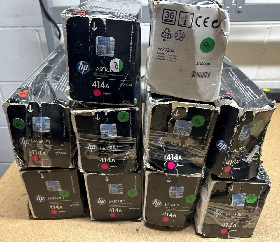 Genuine HP LaserJet W2023A / 414A Magenta Toner for M454, M455, MFP ...