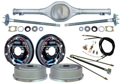 CURRIE 55-57 CHEVY REAR END & 11" DRUM BRAKES,LINES,PARKING CABLES ...
