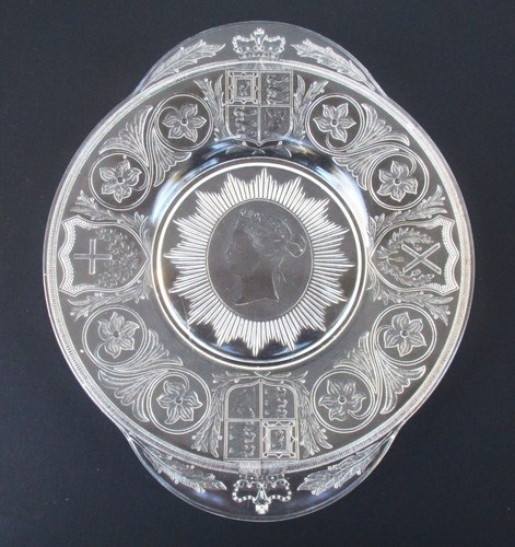 Antique Victorian Queen Victoria Glass Platter Plate 19th Century | eBay