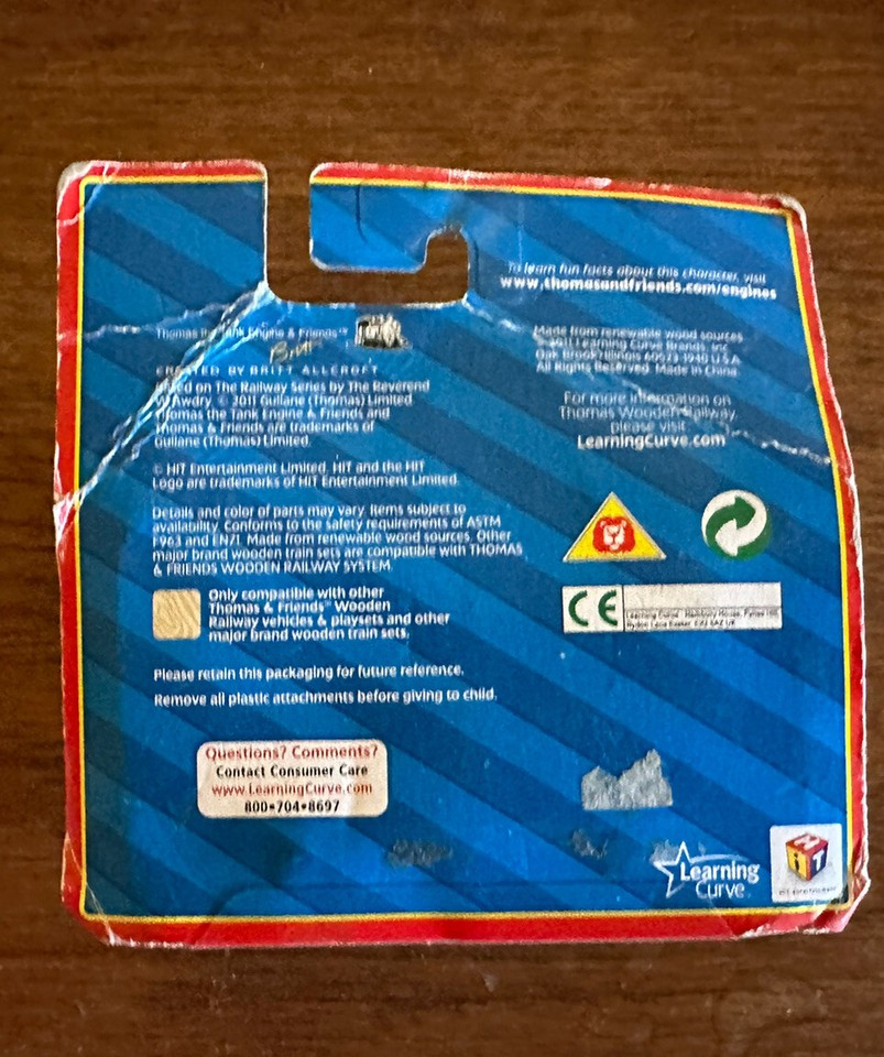 2011 Learning Curve Wooden Thomas Train Factory Error Label Paxton! New ...