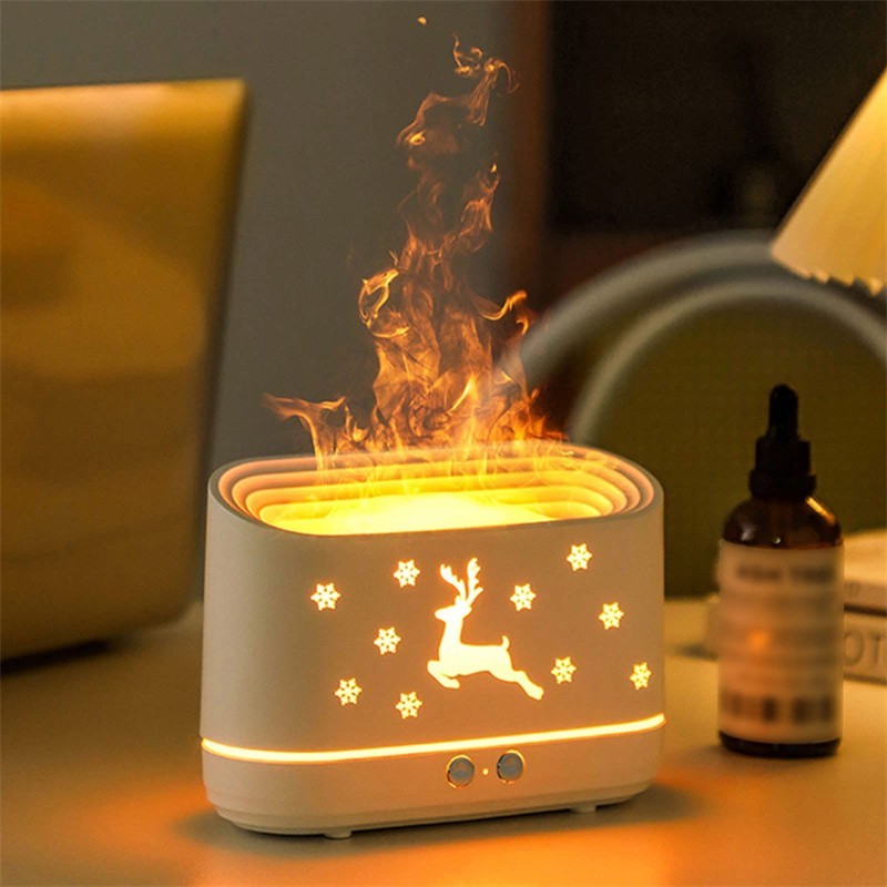 Elk Flame Humidifier Diffuser Mute Household Atmosphere Lamp Home ...