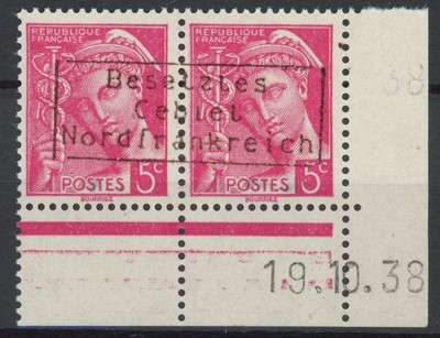[65.004] France Occup. 1940 WWII Rare Pair MNH VF multi signed $2750 ...