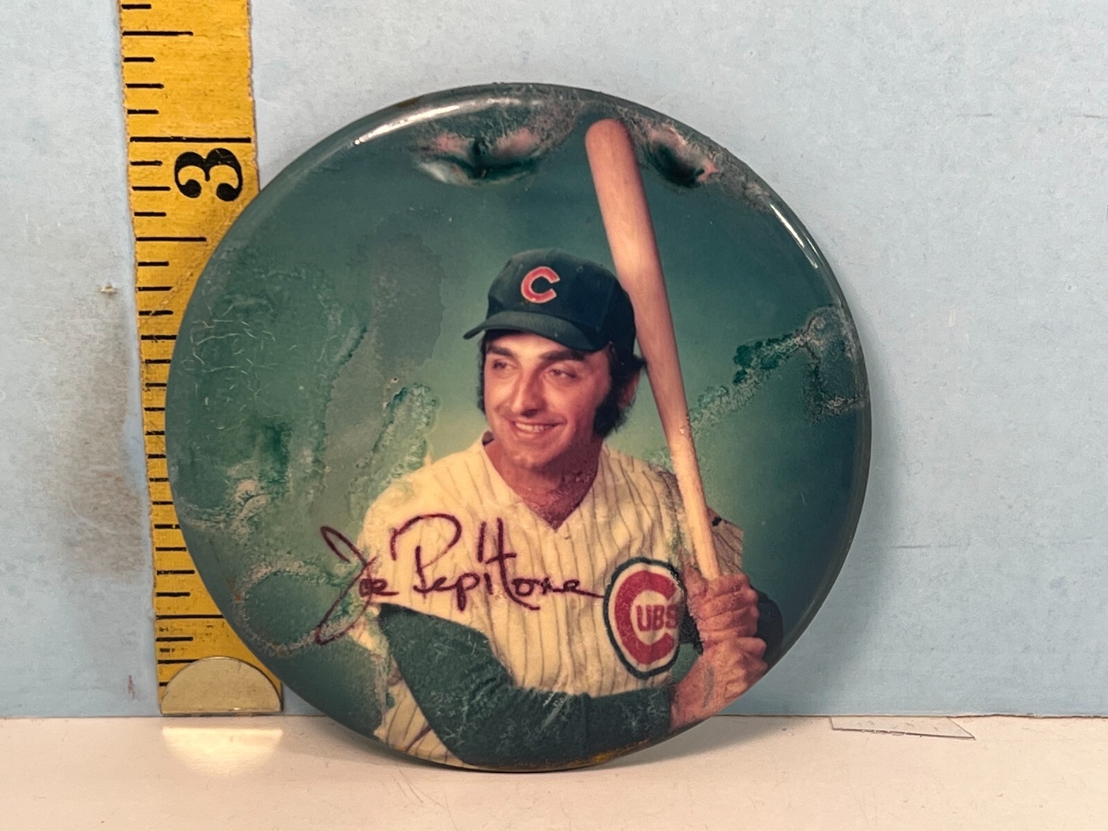 1970's Joe Pepitone Chicago Cubs Baseball Pinback Button 3-1/4" Made ...