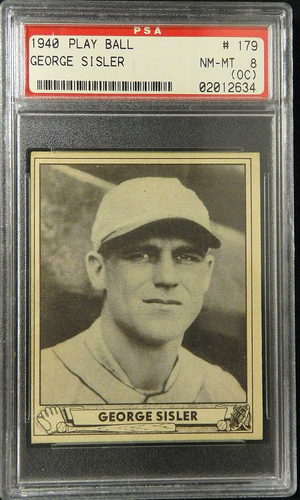 1940 Play Ball (R335) #179 George Sisler PSA 8 o/c Baseball Card Scarce ...