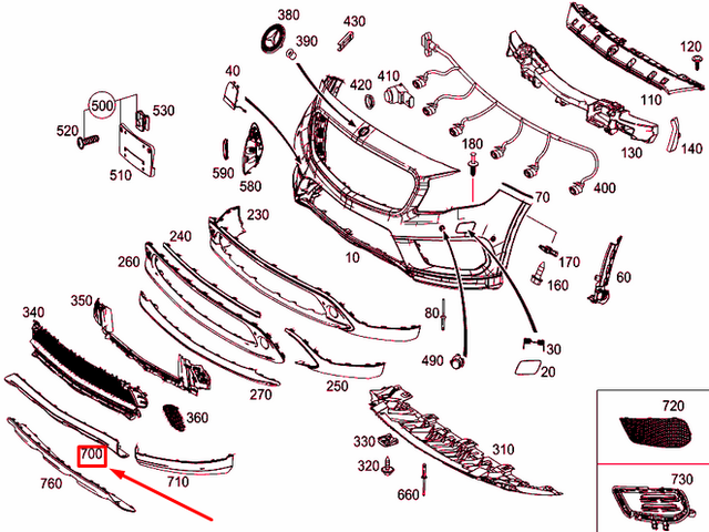 MERCEDES-BENZ GLA X156 Front Bumper Bootom Trim A1568852325 NEW GENUINE ...