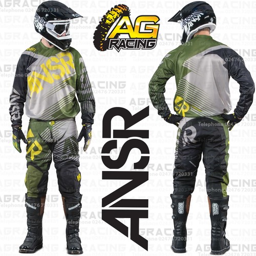 Answer Adult Syncron Green Race Kit 28" Pants MED Jersey Motocross MX ...