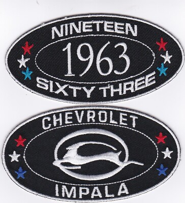 1963 CHEVY IMPALA SEW/IRON ON PATCH EMBROIDERED BADGE CHEVROLET ...