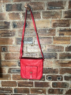 ROWALLAN RED LEATHER CROSSBODY BAG | eBay UK