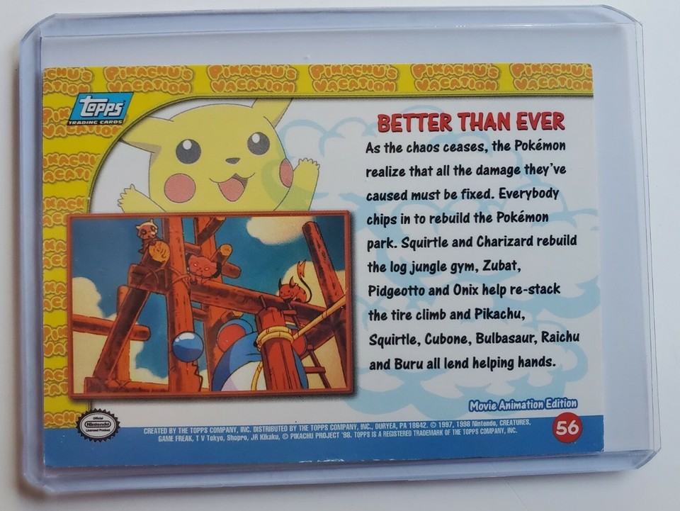 Topps Pokemon Card PIKACHU'S VACATION Better Than Ever - Pikachu Movie ...