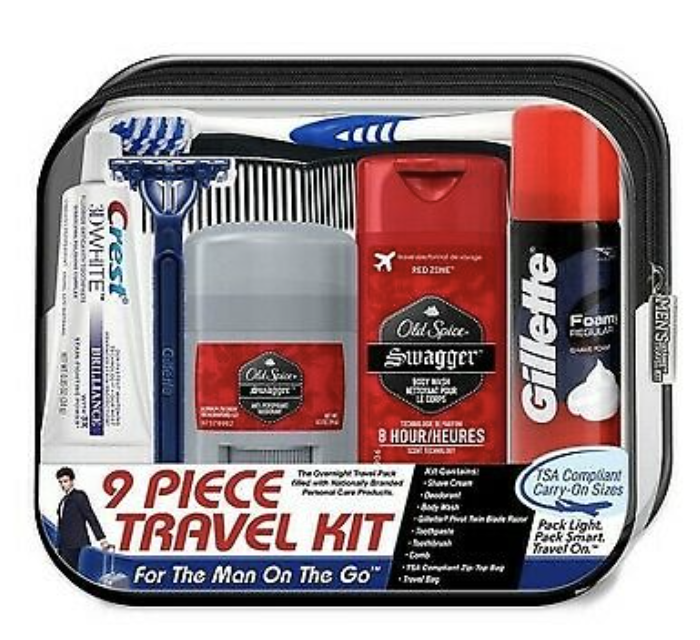 Men's Convenience Travel Kit, Bath and Body Set - Trial Size - 9 Count ...