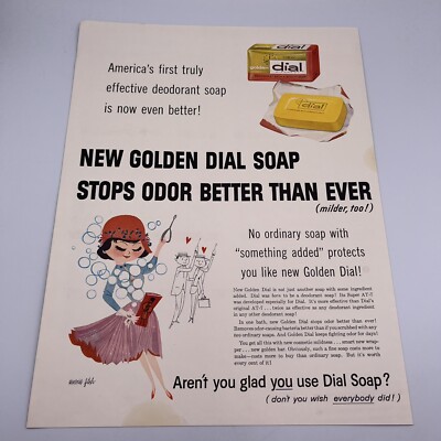 1957 Dial Soap Vtg Print Ad 10x14" Dial deodorant soap Winnie Fitch ...