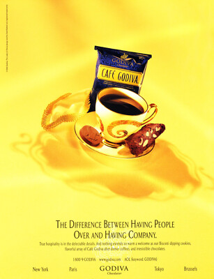 GODIVA CHOCOLATE AD #12 MAGAZINE promo AD 1996 THE DIFFERENCE BETWEEN ...