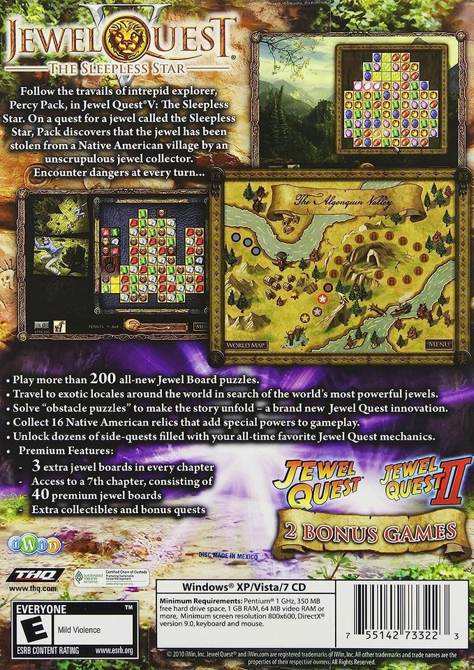 Jewel Quest V: The Sleepless Star (gem puzzle) - Windows PC CD-ROM ...