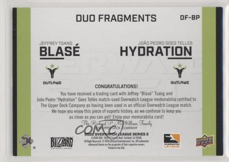 2020 Overwatch League Series 2 Duo Fragments blase blasé Hydration #DF ...