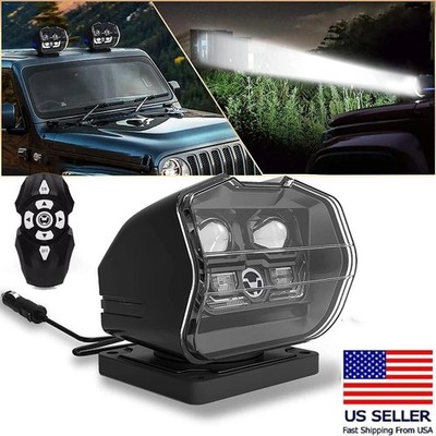 Black LED Remote Control Marine Boat car Truck Searchlight Wireless ...