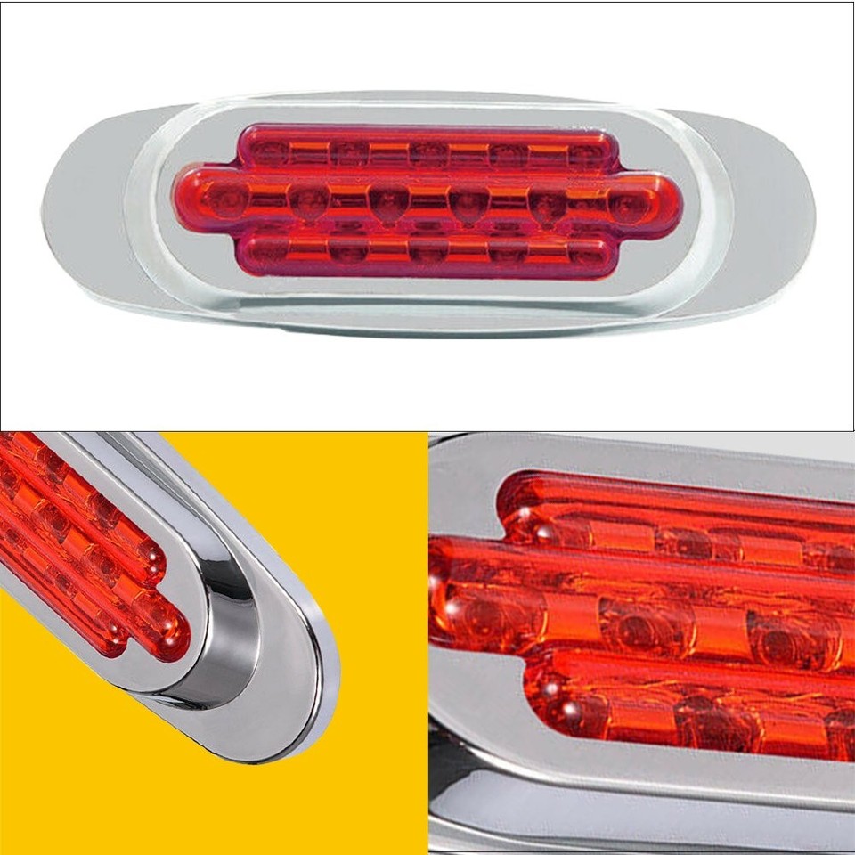 2x 16-LED Red Side Marker Light Clearance Lamp RV SUV Truck Trailer ...