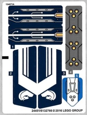 Lego ® Planche Stickers Autocollant Sheet Lance's Mecha Horse Set 70312 ...