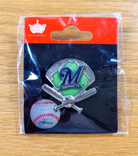 Milwaukee Brewers Lapel Pin Blue Silver Baseball Diamond Bats Ball MLB ...