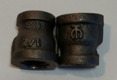 (qty 4) 3/8" - 1/2" BLACK IRON Bell Reducer Bushing Fitting 150lb | eBay