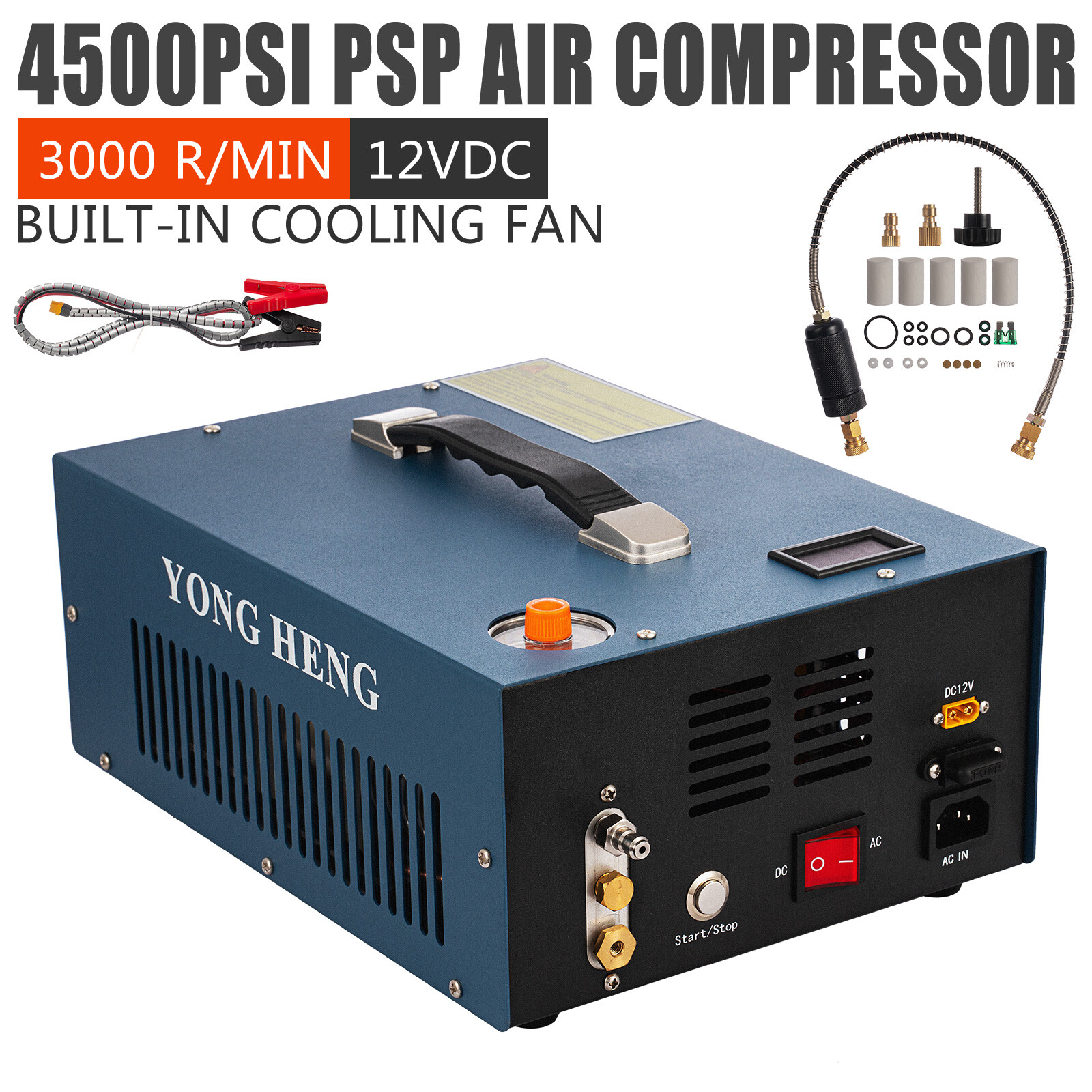 YONG HENG Portable 4500PSI High Pressure PCP Air Compressor Auto-Stop ...
