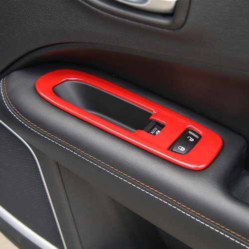 Red ABS Door Window Lift Switch Cover Panel Trim ABS for Jeep Compass ...