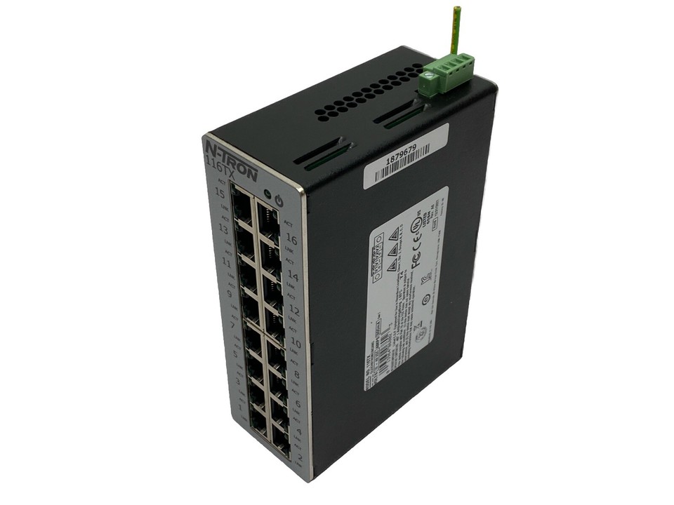 Red Lion Controls 116TX N-Tron Industrial Ethernet Switch 16 Port 10/ ...